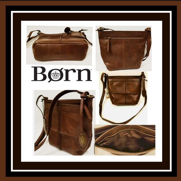 Born | Bags | Born Chocolate Brown Leather Antique Brass Tone Crossbody ...